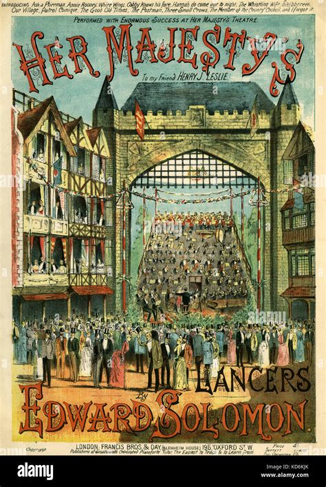 Her Majestys Lancers By Edward Solomon Score Cover 1877 Orchestra