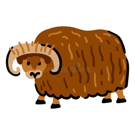 Cute Highland Cow Cartoon Clipart Isolated On White Background Stock