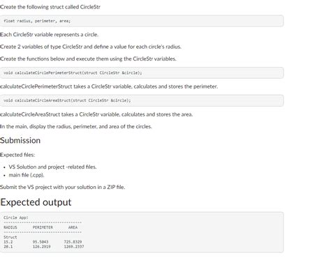 Solved Submission Expected Files VS Solution And Project Chegg