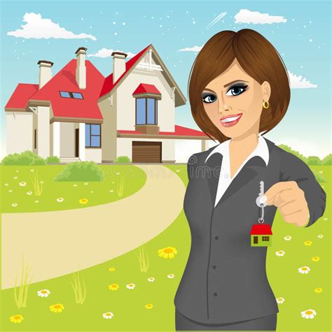 Real Estate Agent Female Cartoon Stock Illustrations 702 Real Estate