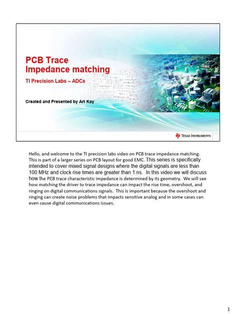 Pcb Trace Impedance Matching Presentation Quiz Pdf Transmission Line Electrical Impedance