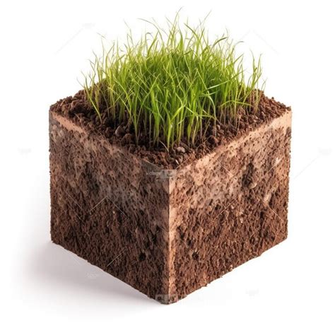 Premium Photo A Square Block Of Grass Is Shown With A White Background