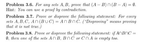 Solved Problem For Any Sets A B Prove That A B N B Chegg Com