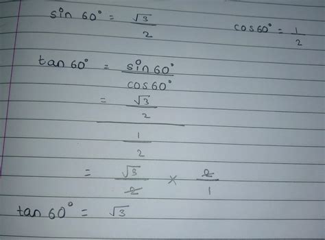 Find The Value Of Tan60 Geometrically