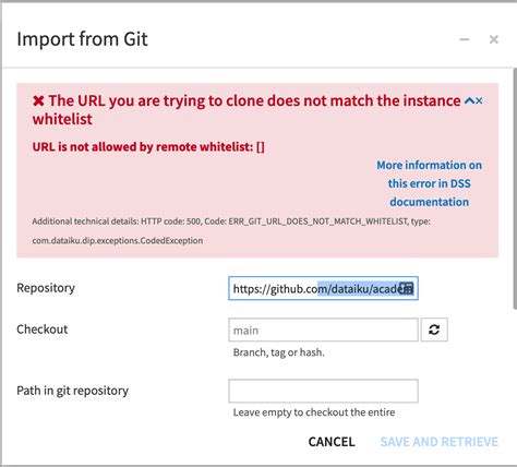 Unable To Connect To Git Repository — Dataiku Community