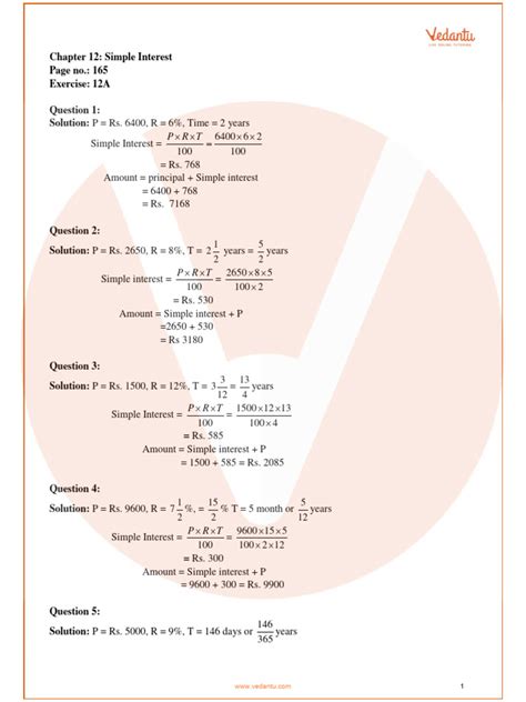 Rs Aggarwal Solutions Class 7 Chapter 12 Simple Interest Ex 12b