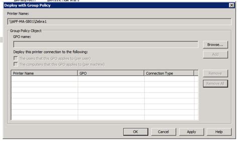 “deleted” Group Policy Deployed Printer Will Not Delete On The Client