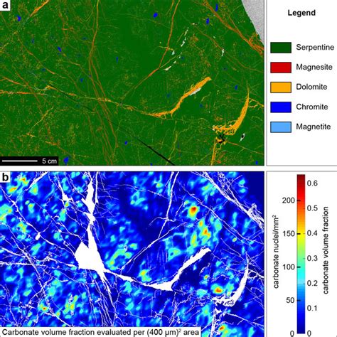 Phase Distribution And Carbonate Nuclei Density Maps Of Serpentinite