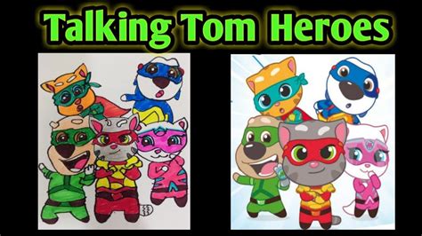 How To Draw Talking Tom And Friends Step By Step Easy Talking Tom Heroes Drawing Tutorial