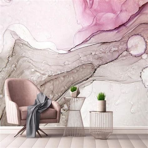 Fond DÉcran Photo Effet 3d Rose Mode Texture Marbre Papier Peint