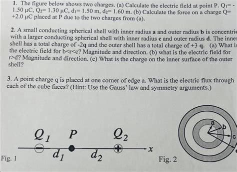 Solved The Figure Below Shows Two Charges A Calculate Chegg