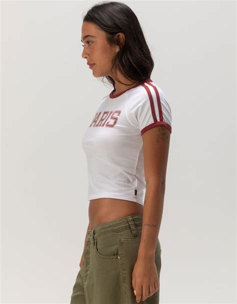 Fivestar General Co Paris Womens Crop Ringer Tee White Tillys