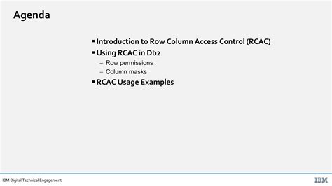 Ibm Db2 Row And Access Control And Masking Enforcing Governance Where The Data Resides Pptx