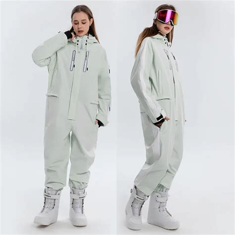 Macacão de esqui inverno novo terno de esqui das mulheres uma peça conjunto de esqui ao ar