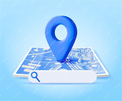 Premium Vector 3d Location Folded Paper Map Search Bar And Pin