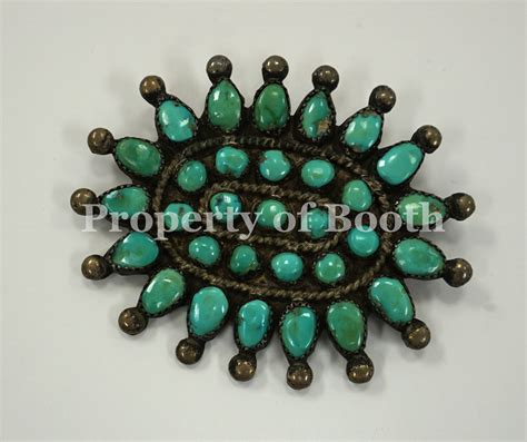 Silver Bracelet With Turquoise Zuni Gift Of Ms Jeanette Martin