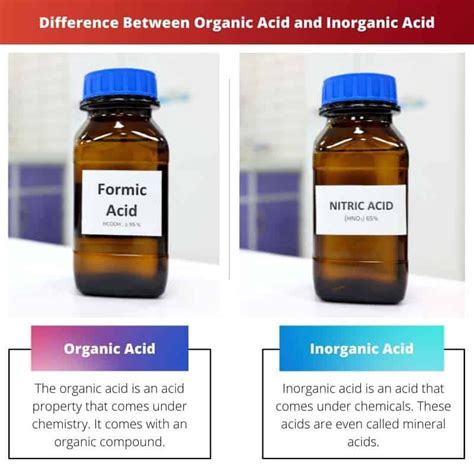 Organic Acid Vs Inorganic Acid Difference And Comparison