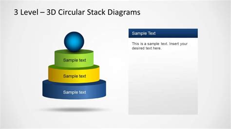 D Circular Stack Diagram For Ppt With Levels