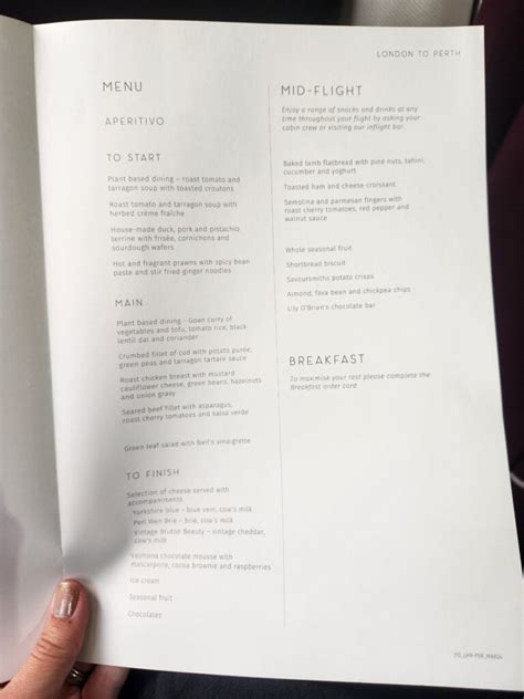 Qantas Business Class Food London To Perth With Photos