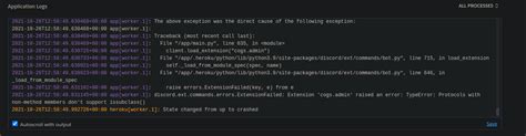 Python Enhanced Dpy Discord Bot Runs Fine Locally But Errors In