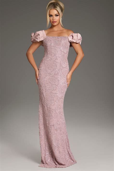 Off The Shoulder Gown With Embellished Detail 38112 Jovani