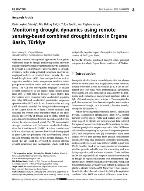 Pdf Monitoring Drought Dynamics Using Remote Sensing Based Combined