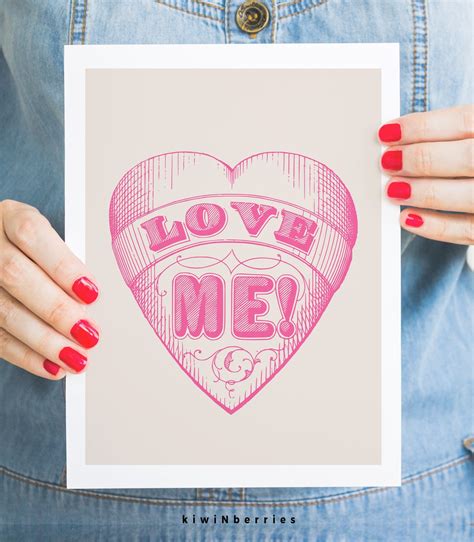 Pink Love Me Art Digital Printable Dorm Decor Pink Preppy Bohemian