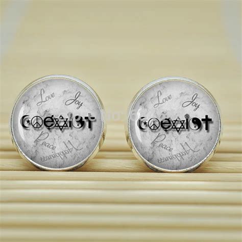 1 쌍의 공존 단결을 믿음 Wiccan 공존 사랑 위카 보석 종교 이교도 귀걸이 보석 유리 카보 숑 귀걸이 B3405jewelry Transportjewelry