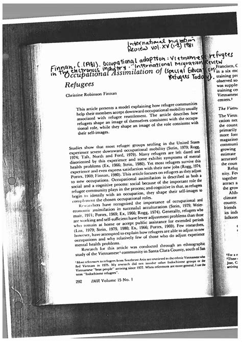Pdf Occupational Assimilation Of Refugees