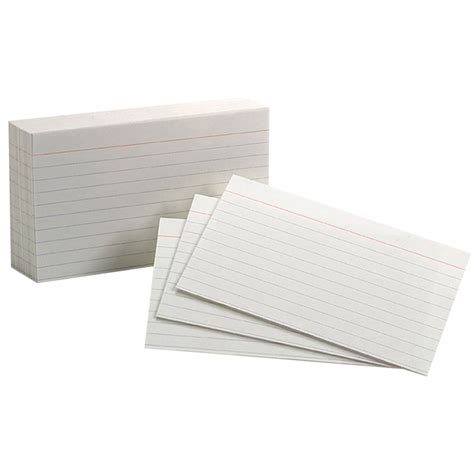 Oxford White Commercial Index Cards 3 X 5 Ruled 1000pkg Ess00031 Tops Products Index