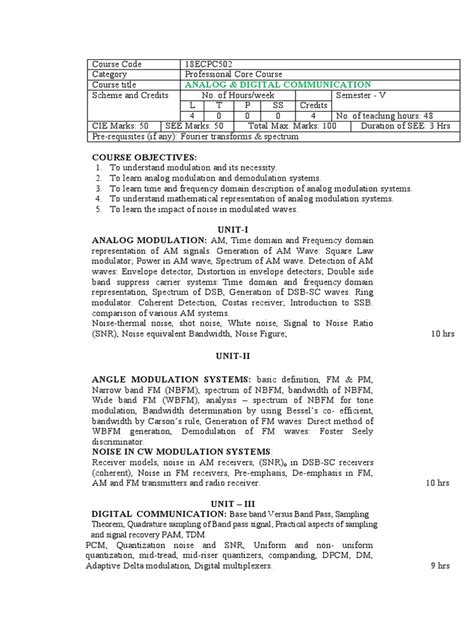 Analog Digital Communication Pdf Frequency Modulation Modulation