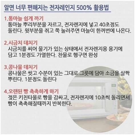 알면 너무 좋은 전자레인지 사용법 유머움짤이슈 에펨코리아