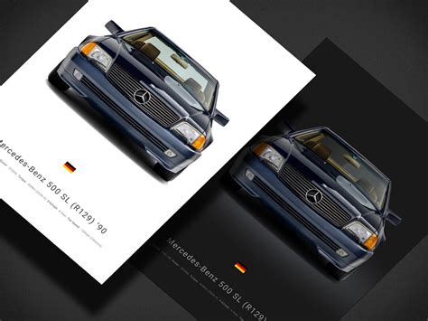 Mercedes Benz 500 Sl R129 Poster Print Car Poster Car Wall Art Etsy