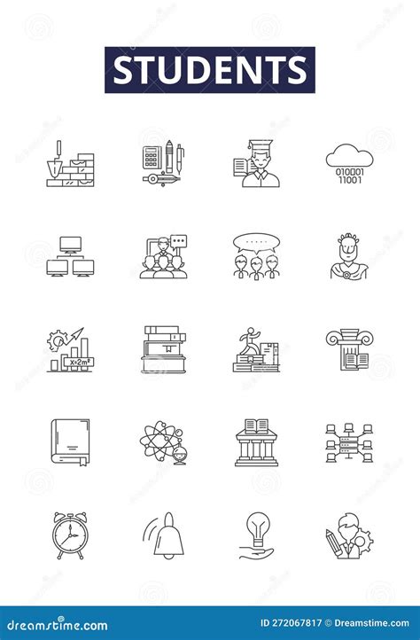 Students Line Icons Signs Set Design Collection Of Students Learners