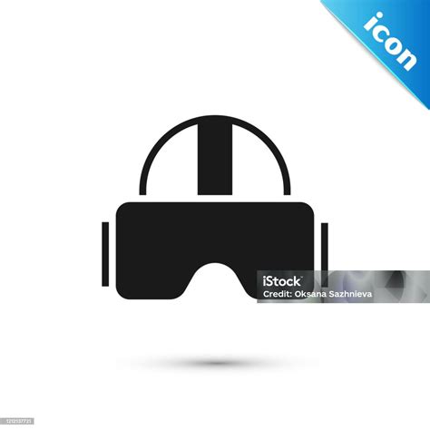 灰色虛擬實境眼鏡圖示隔離在白色背景立體 3d Vr 面罩 向量插圖向量圖形及更多商標圖片 商標 器材 手提資訊設備 Istock