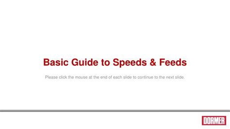 PPT Basic Guide To Speeds Feeds PowerPoint Presentation Free Download ID