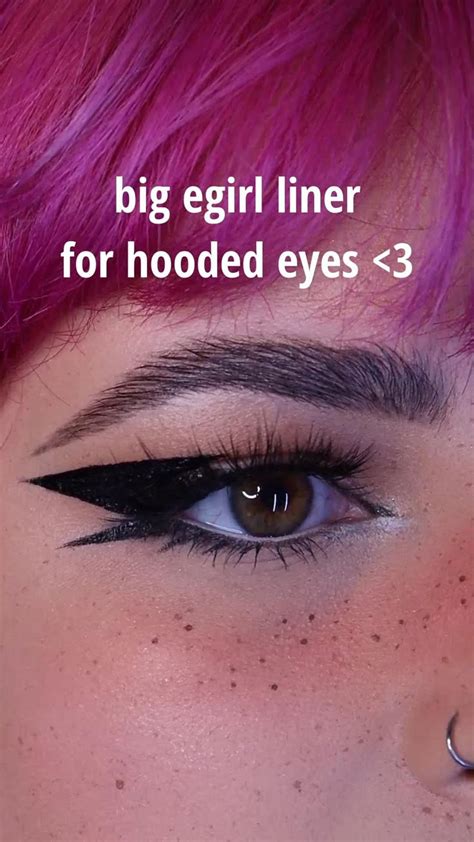 Goth Egirl Graphic Eyeliner For Hooded Eyes Tutorial Peachushi