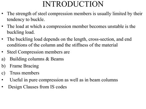 Design Of Compression Members In Steel Structures Civil Engineering