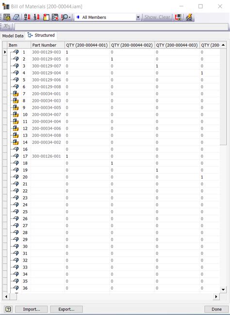 exporting bom from iassembly blank part numbers autodesk community