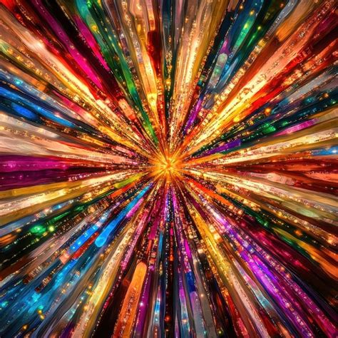 Whimsical Starburst Pattern In Bright Hues Premium Ai Generated Image