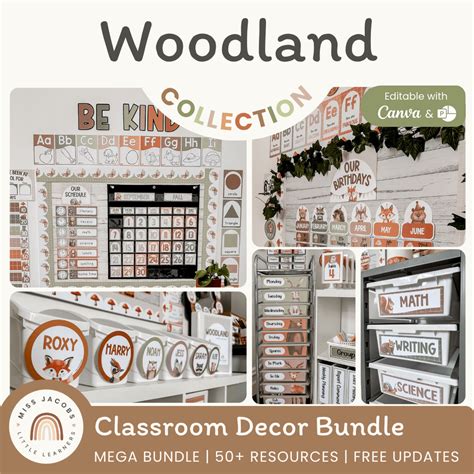 Woodland Classroom Decor Bundle Forest Friends Theme Miss Jacobs