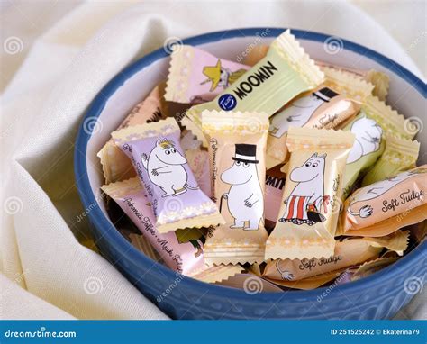 A Background Of Moomin Soft Fudge Candies By Fazer Editorial Photo