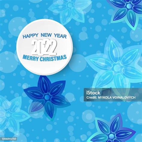 새해 복 많은 새해와 메리 크리스마스 2022 벡터 장식 눈송이와 함께 파란색 배경 0명에 대한 스톡 벡터 아트 및 기타 이미지 0명 12월 12월 31일 Istock