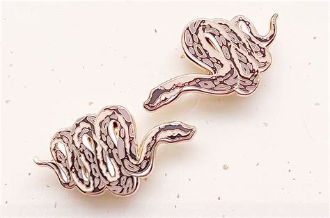 ball python enamel pin set alum and ink