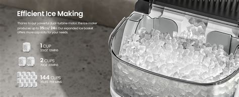 Kismile Nugget Ice Makers Countertop Portable Ice Machine With Crushed Ice 35lbs