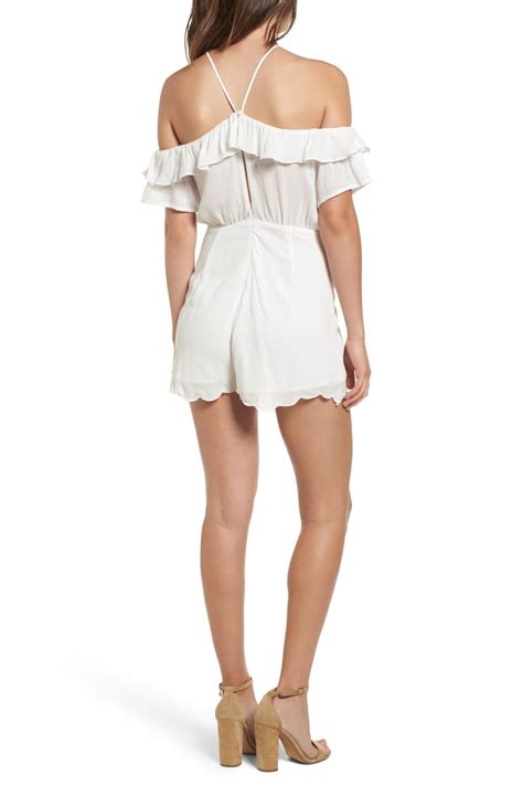 Lyst Lush Strappy Off The Shoulder Romper In White