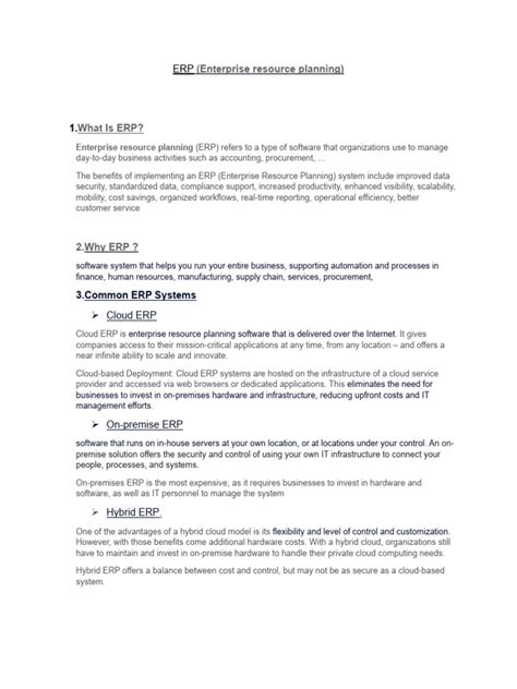 Enterprise Resource Planning Download Free Pdf Enterprise Resource Planning Cloud Computing