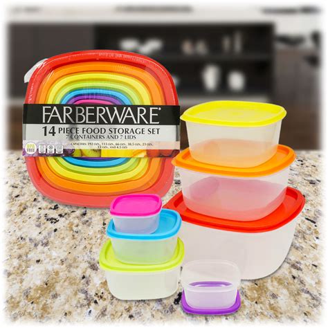 Morningsave Farberware 14 Piece Plastic Rectangle Nesting Storage Set