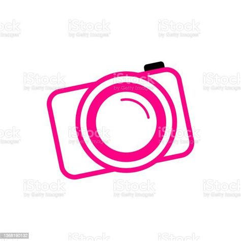 핑크 컬러의 심플한 카메라 사인 라인 일러스트 아이콘 플랫 스타일 픽토그램 레트로 스타일 카메라 앱 그래픽 디자인 배너 인포그래픽 웹 사이트 Ui Ux Dev 소프트웨어