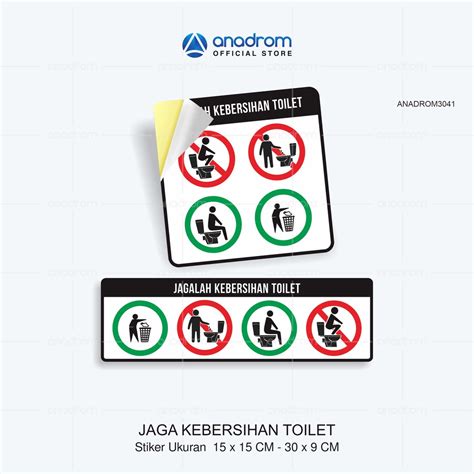 Jual Stiker Toilet 30X9 Cm Stiker Jaga Kebersihan Toilet Anadrom